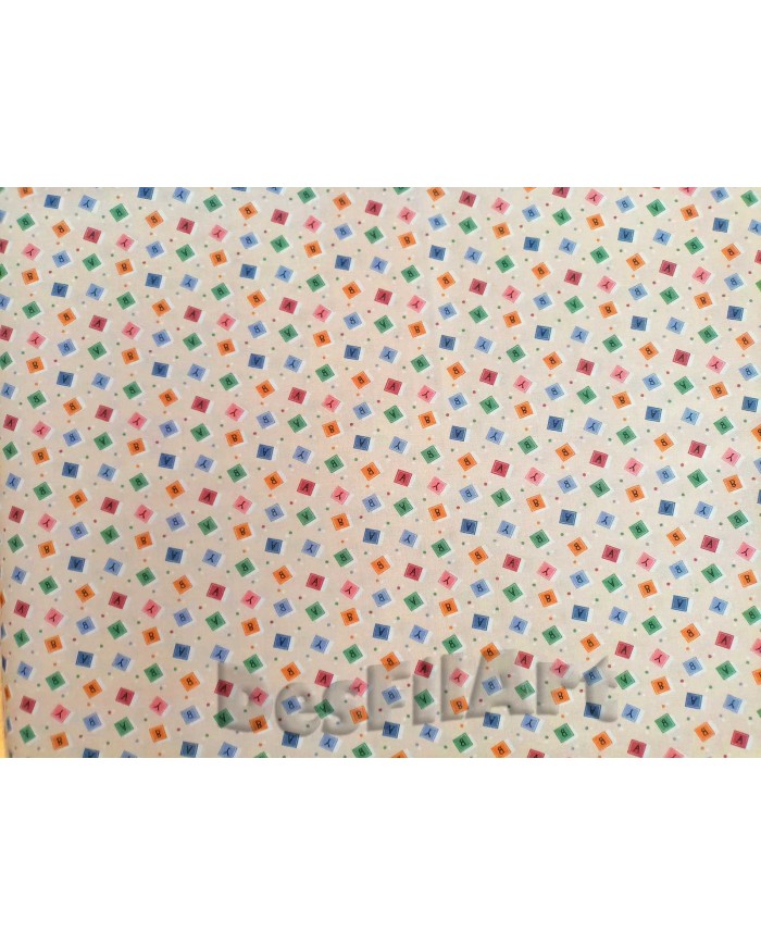 Algodón letras fondo beis